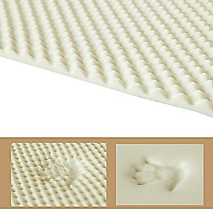 Nutan 2-Inch High Density Convoluted Egg Shell Breathable Memory Foam Topper,Adds Comfort to Mattress, Twin, White