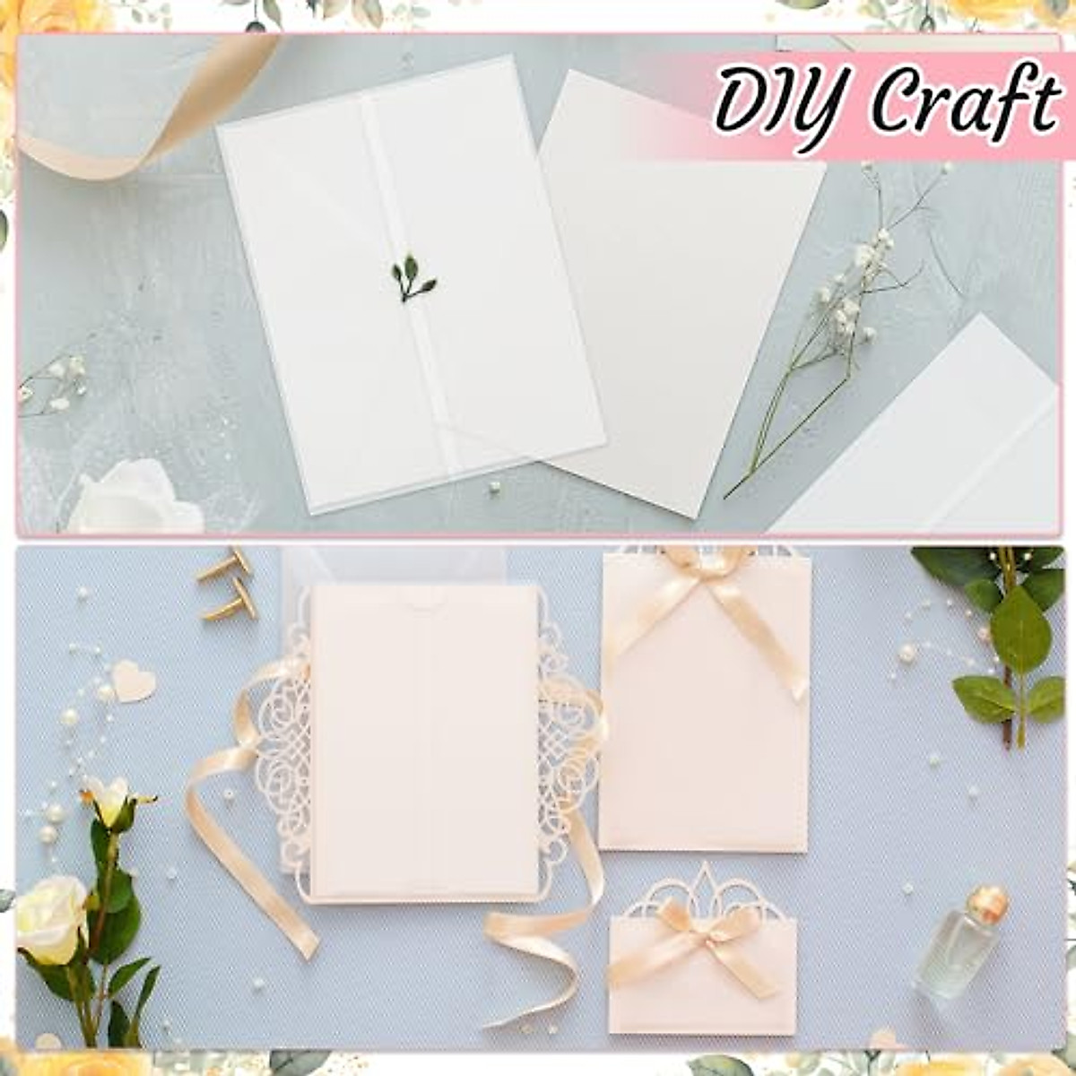 VOISEN 90Pcs Vellum Paper, Printable Vellum Jackets Translucent Vellum Paper 8.5 x 11 Inch Vellum Paper Wraps for Wedding Birthday Invitations Scrapbook Project (90Pcs)