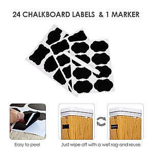 Airtight Food Storage Containers, Vtopmart 4 Pieces Large BPA Free Plastic Spaghetti Containers with Easy Lock Lids, for Kitchen Pantry Organization and Storage, Include 24 Labels (White,