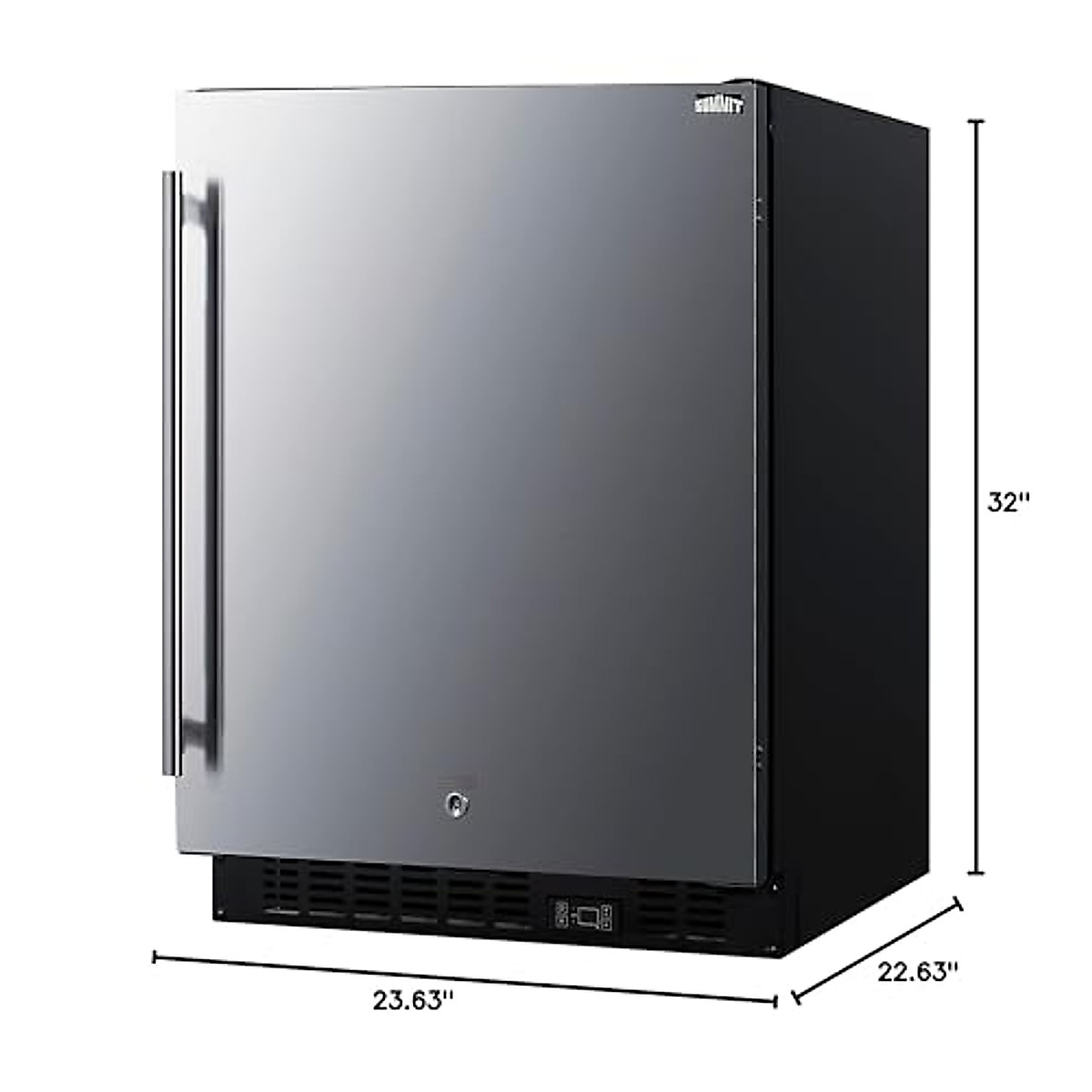 Summit Appliance ALFZ53 24" Wide Built-In All-Freezer, ADA Compliant; 3.67 cu.ft. Capacity, Frost-free Operation; Stainless Steel Door, Digital Thermostat, Temperature Memory Function