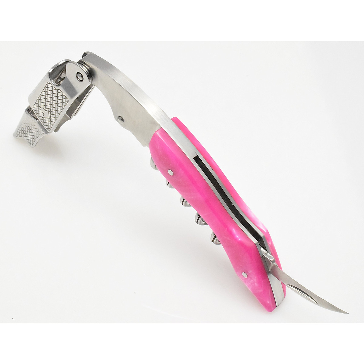 Pink Handle Professional Corkscrew Double Hinge Deluxe Waiters Wine Key