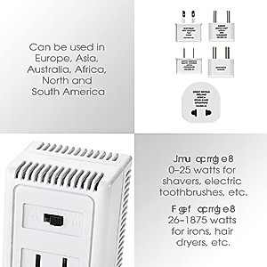 Conair Voltage Converter and Universal Travel Adapter, European Travel Plug Adapter, Univerasal Adapter Plug Converter for Travel, 6 Piece Set
