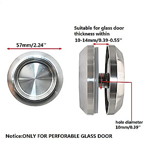 DEEKOUDT Stainless Steel Shower Glass Door Sliding Knob Bathroom Round Back-to-Back Handle Pull Pack of 2