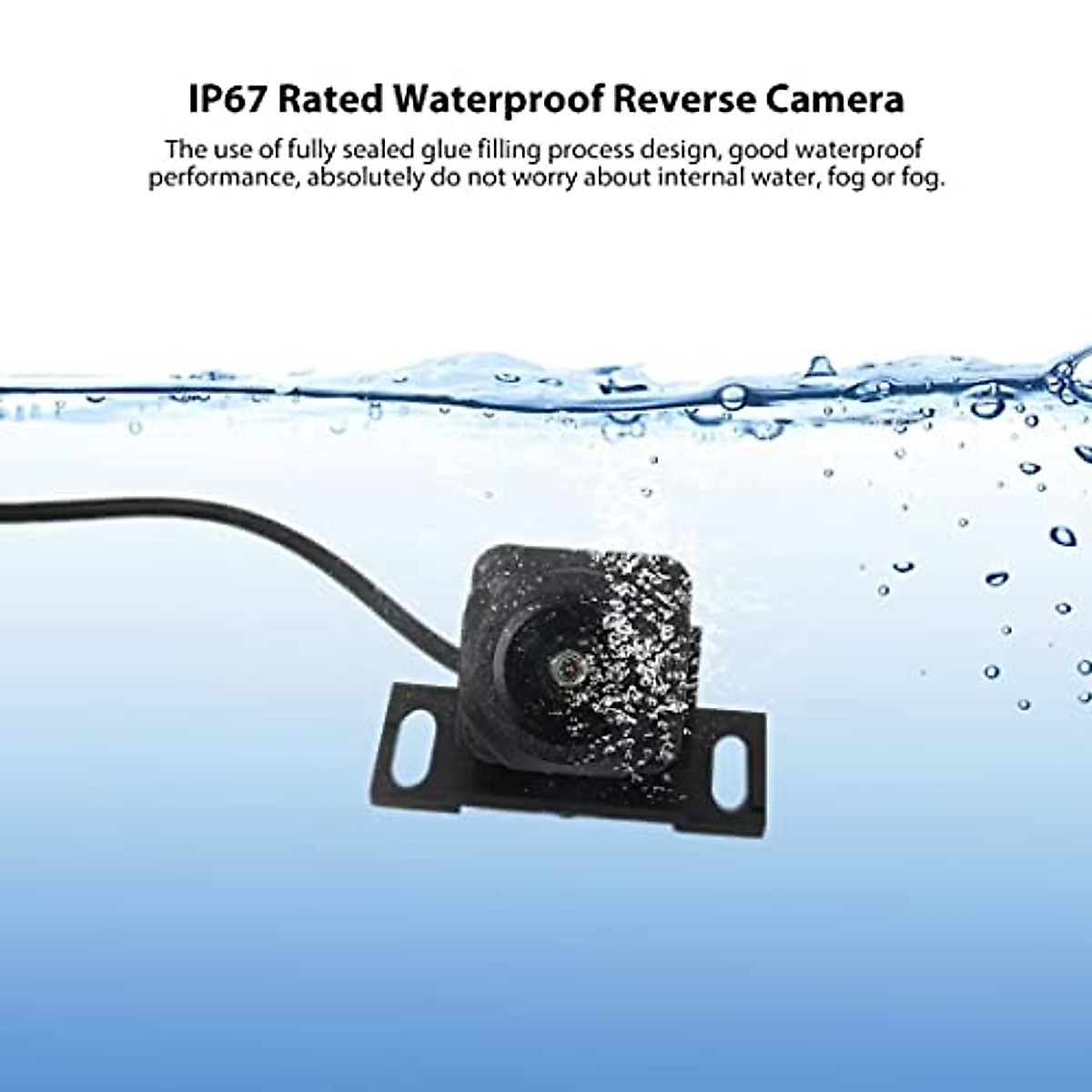 Car Rear View Backup Camera Reverse Wide Angle Night Vision Waterproof Parking Assistance Camera Dynamic Trajectory Guide Line;IP67 Rated Waterproof;High Definiti