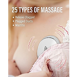 KIDIRA 2-in-1 Warming Lactation Massager, Soft Breast Massager for Breastfeeding, Nursing, Pumping, Breast Warmers with Heat & Vibration for Clogged Ducts, Mastitis, Engorgement, Improve Milk Flow