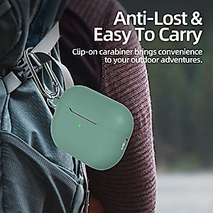 Joosko for Airpods Pro 2nd Generation Case Cover 2022, Soft Silicone Shock Absorbing Case with Keychain for Apple AirPods Pro 2 for Women Men. [Front LED Visible]