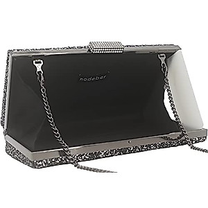 Large Glitter Clutch Evening Handbag for Party Women's Sparkling Clutch Purse Black