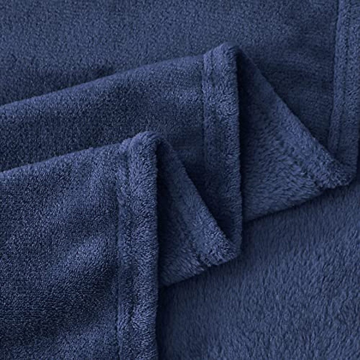 RUIKASI Fleece Throw Blanket Single - Plush Fuzzy Flannel Blanket Navy Blue for Single Size Bed, Super Soft Warm Blanket for Sofa and Couch, Fluffy Blanket 50x60 Inches