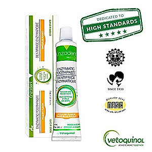 Vetoquinol Enzadent Enzymatic Toothpaste for Cats & Dogs – 3.2 oz, Poultry Flavor – Triple Enzyme Formula for Healthy Teeth & Gums – Oral Dental Care: Removes Plaque, Polishes Teeth & Freshens Breath