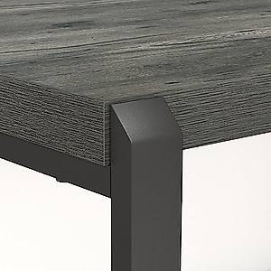 EXCEFUR Industrial Computer Desk with Shelves, 55 inch Rustic Wood and Metal Work Study Writing Table for Home Office, Grey