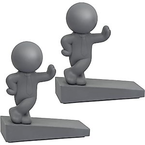 Omoojee Decorative Door Stopper, 2 Pack, Effective to Hold Your Door Open,Cute Door Wedge for Home and Office, Gray(Patented)