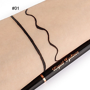 Erinde 2PCS Black Liquid Eyeliner with Eyeliner Stencils, Waterproof Eye Liners Pen, Long-Lasting eyeliner liquid liner, Quickly Dry, Smudgeproof, Longwearing with Ultra-Fine Tip (#01)