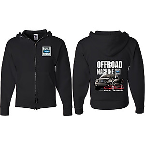 Ford F-150 Off Road Machine (Front & Back) Full Zip Hoodie, Black, 3XL