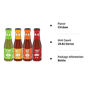 Taco Bell Glass Condiment Sauce Variety Pack, 1 Verde, 1 Mild, 1 Hot, 1 Fire, 4 CT