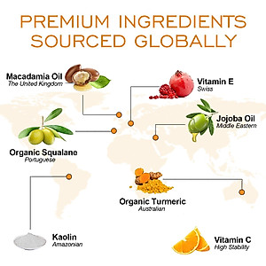 ZealSea Vitamin C American Kaolin Clay Mask with Turmeric, Pro Ultra-Fine Creamy Texture, Deep Pore Cleansing Even Skin Tone Brighten Control Oil Detoxify, 30% Aloe, Jojoba Oil, Shea Butter & Squalane