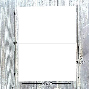 Hamilco White Cardstock Thick Paper – 3 1/2 x 4 7/8" Blank Folded Small A1 Cards with Envelopes - Greeting RSVP Invitations Stationary - Heavy weight 80 lb Card Stock for Printer - 100 Pack