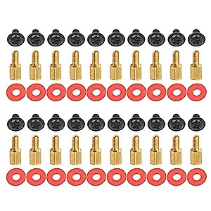 Connectors Y8AC 20Pcs PC Case Fans 6.5mm 6-32-M3 Motherboard Riser+20Pcs Screws + 20Pcs Washers Gasket Brass Standoff - (Color: A)