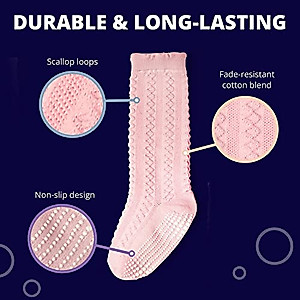 LA ACTIVE Girls Knee High Socks Cozy Warm Cotton Uniform Athletic Socks for Toddlers Dress Socks