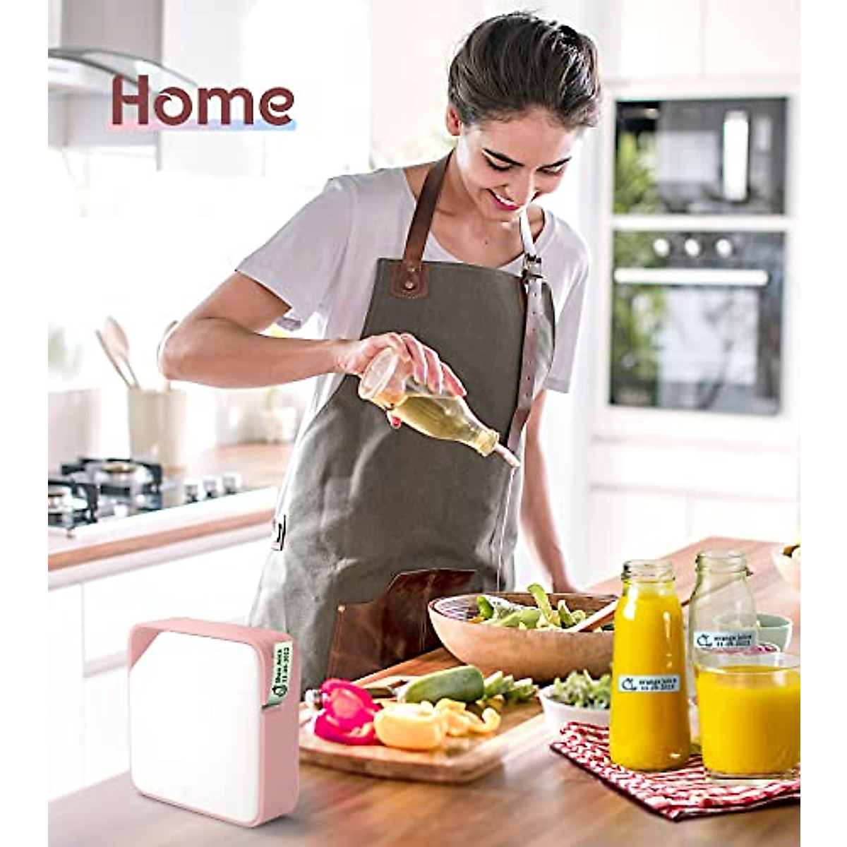 Vixic D1600 Bluetooth Label Maker (Comes with 1 Label Tape) Bundle with 4-Pack 3D11 Black on Clear Tapes, 1/2 Inch x 23 Feet (12mm x 7m) Each, Compatible D1600 Label Maker