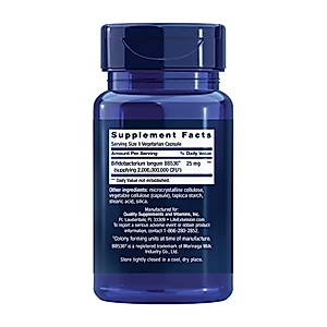 Life Extension Bifido GI Balance - Probiotics Bifidobacterium Longum BB536 (2 Billion CFU) Supplement – Support Healthy Gut & Digestive Health – Gluten-Free, Vegetarian – 60 Capsules