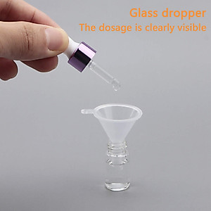 Ellbest 3ml Essential Oil Dropper Glass Bottle Transparent Dropper Glass Bottles with Eye Dropper, Reusable Bottle, perfect for Travel, Carrying Outside, Pack of 44