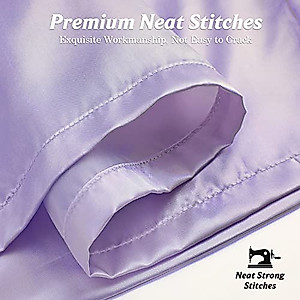 Satin Pillowcase for Hair and Skin, Silky Soft Satin Pillowcase for Women Hair Set of 2, Standard Silk Pillow Cases, Silk Satin Pillowcase with Envelope Closure (Lavender, 20x26 Inches)