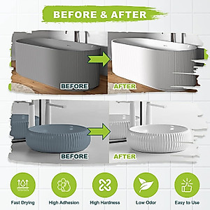 Tub and Tile Refinishing Kit, DIY Sink Bathtub Reglaze Kit White, Tile Paint Kit Bathroom Easy to Use, Low Odor Bathtub Refinishing Paint for Bathroom Porcelain Kitchen Fiberglass