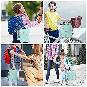 Amersun Lunch Box Kids, Insulated Lunch Bag Women Men, Cooler Bag for Teen Girls Boys Adult, Bento Box with Multi-Pocket for School Picnic Office Work, Easy to Clean (Spill-Resistant, Light Blue)