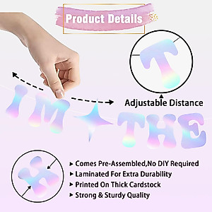 Pre-Strung Glitter Bachelorette Party Decorations, Iridescent Its Me Hi Im the Bride Its Me Bachelorette Party Banner, Bride Banner for Bachelor Party Favors