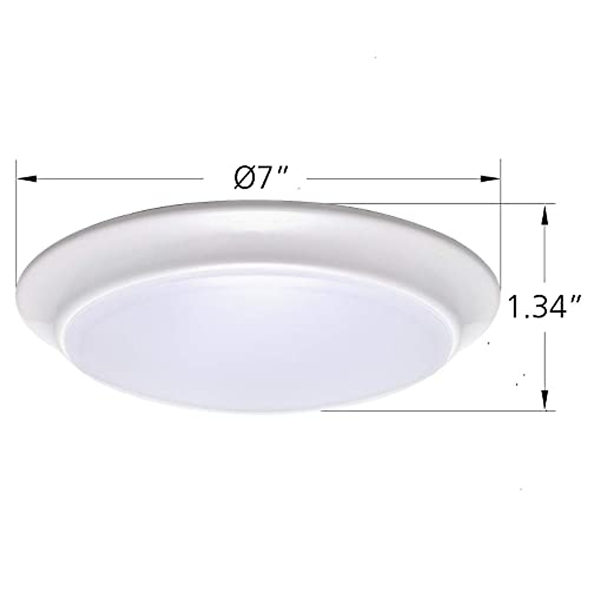 LIT-PaTH LED Flush Mount Ceiling Lighting Fixture, Dimmable 7 Inch 11.5W 900 Lumen, Aluminum Housing Plus PC Cover, ETL Qualified, 3000K, 1-Pack