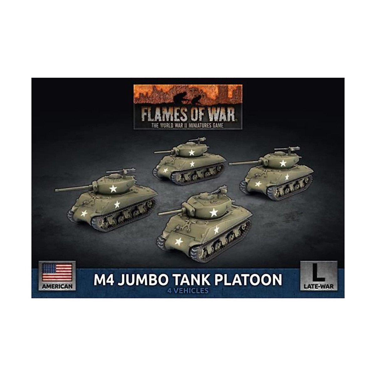 Battlefront Miniatures Flames of War WW2: M4 Jumbo Tank Platoon