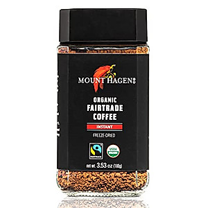 Mount Hagen 3.53oz Organic Freeze Dried Instant Coffee | Eco-friendly, Fair-Trade Coffee Made From Organic Medium Roast Arabica Beans [3.53oz Jar]
