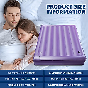 50% Medium Wave Water Bed Mattress, Ergonomic Design PVC Water Bed, Double Exhaust Hole Waterbed Liners, Durable and Foldable Softside Water Bed Set (Full-54x75)