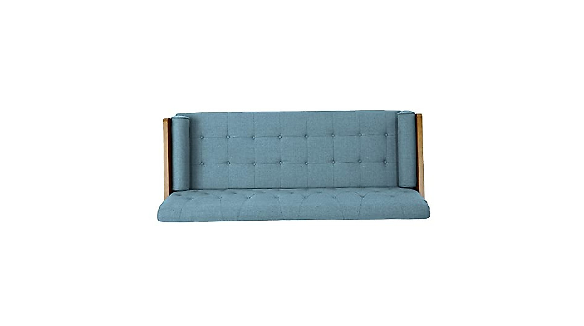 Aidan Mid Century Modern Tufted Fabric Sofa in Blue | Christopher ...
