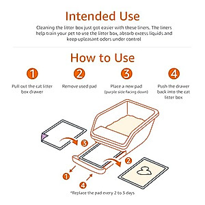 Amazon Basics Cat Pad Refills for Litter Box, Unscented - Pack of 20, Purple and White