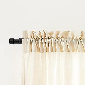 Umbra Cappa Curtain Rod, Includes 2 Matching Finials, Brackets & Hardware, 66 to 120-Inches, Black