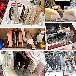 Tecbeauty 2pcs Makeup Palette Organizer Clear Cosmetic Eyeshadow Palettes Storage Tray - 15 Slots