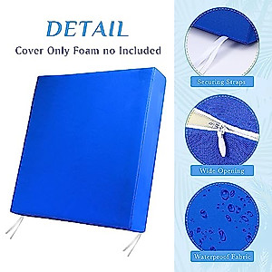 Batiyeer 8 Pcs Outdoor Cushion Slipcovers Patio Chair Cushion Covers Replacement Waterproof Square Outdoor Seat, 20 x 20 x 4 Inch (Royal Blue)