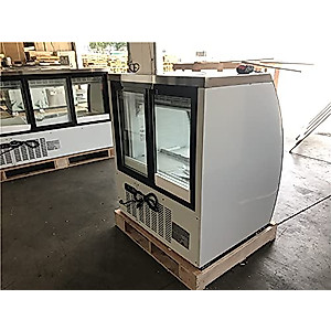 Deli Case Meat/Seafood Display Showcase Commercial Refrigerator 36" Width Cooler Case for Restaurant display for merchandiser Stainless Steel Curved Glass DC-92