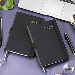 2024-2025 Appointment Book & Planner - Jul 2024 - Jun 2025, Daily Hourly Planner, 5.75" X 8.25", 60-Minute Interval, Faux Soft Leather Cover, Premium Paper, Academic Planner, Pen Holder, Inner Pocket