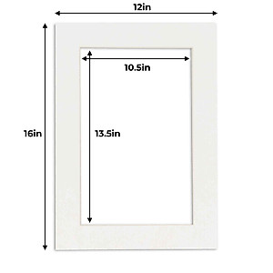 11x14 Mat for 12x16 Frame - Precut Mat Board Acid-Free Textured White 11x14 Photo Matte For a 12x16 Picture Frame, Premium Matboard for Family Photos, Show Kits, Art, Picture Framing, Pack of 1 Mat