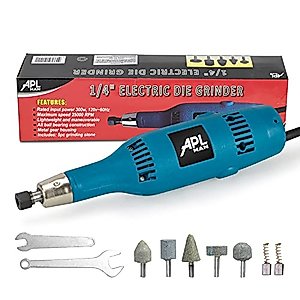 Aplman Die Grinders with AC/DC Switch 1/4" electric die grinder for 2.5 AMP Motor Delivers 25,000 RPM