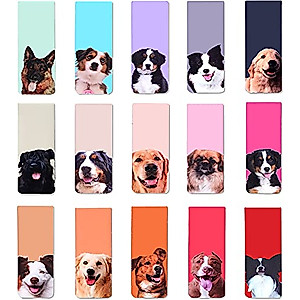 30 Pieces Magnetic Bookmarks,Pet Magnet Page Markers,Cute Dogs Magnetic Page Clips,Puppy Faces Book Markers,Assorted Bookmark for Students Teachers School Home Office Reading Stationery,15 Designs
