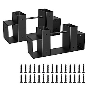 GASPRO Outdoor Firewood Rack Brackets Kit, 2x4 Adjustable Log Rack Brackets for Wood Storage, Black Steel