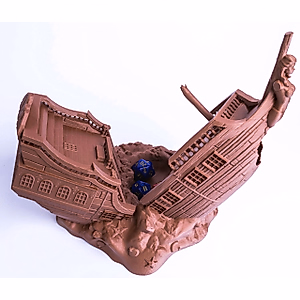 3D Vikings Pirate Ship Dice Tower, Perfect Dice Tower for Dungeons and Dragons, Tabletop RPG, Miniature Games and Board Games