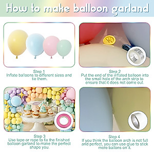 PERPAOL 146pcs Easter Pastel Rainbow Balloon Arch Garland Kit Macaron Unicorn Spring Globos Para Decoracion with Star Foil Balloon for Baby Shower Birthday Anniversary Mermaid Party Graduation