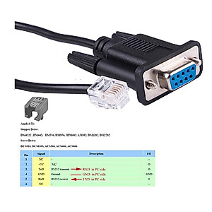 Suamdoen DB9 to RJ11 RJ12 6P6C LAN Network Serial Console Cable for Sevo Drive Leadshine Stepper Communication