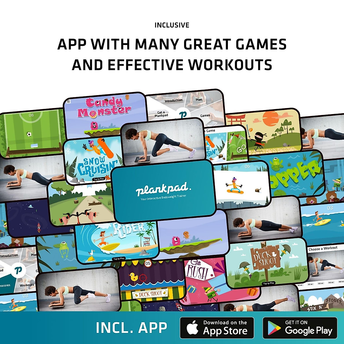 Plankpad PRO Get fit Playing Games & Workouts; Plank & Balance Board with free iOS/Android App & 10 Games; Dynamic Abs & Core Fitness Training; Only 3 Minutes a Day
