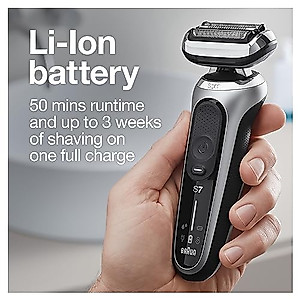 Braun Series 7 7032cs Flex Electric Razor for Men, Wet & Dry, Electric Razor, Rechargeable, Cordless Foil Shaver with Beard Trimmer and Charging Stand, Silver