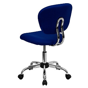 Flash Furniture Beverly Mid-Back Blue Mesh Padded Swivel Task Office Chair with Chrome Base